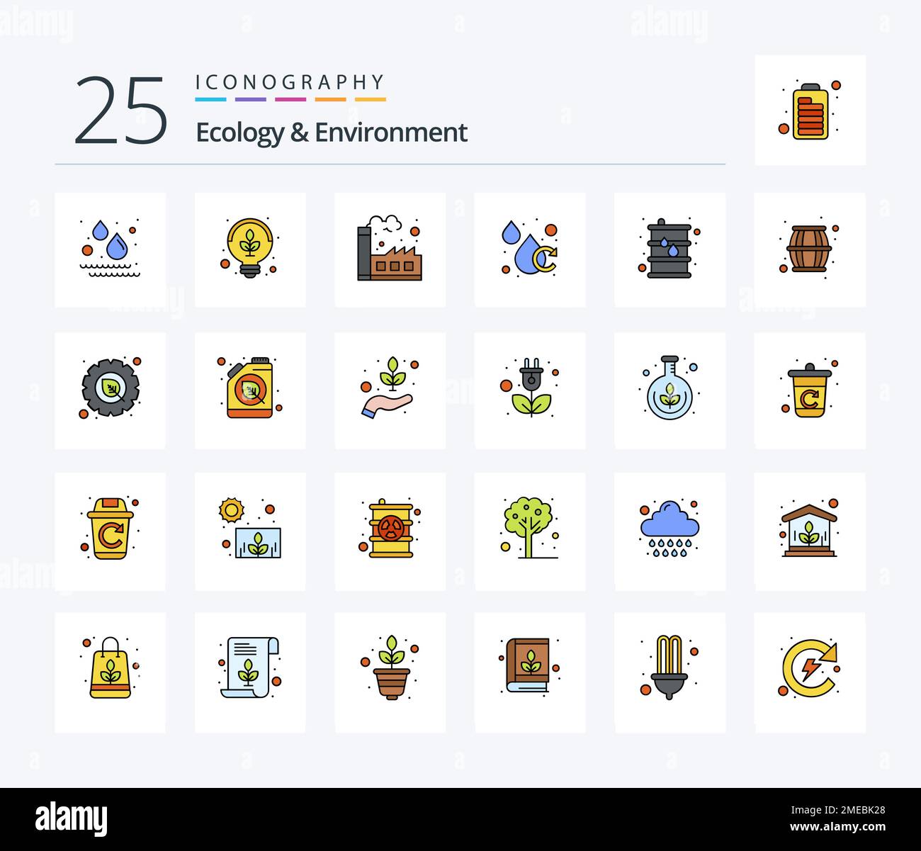 Ecology And Environment 25 Line Filled icon pack including energy ...
