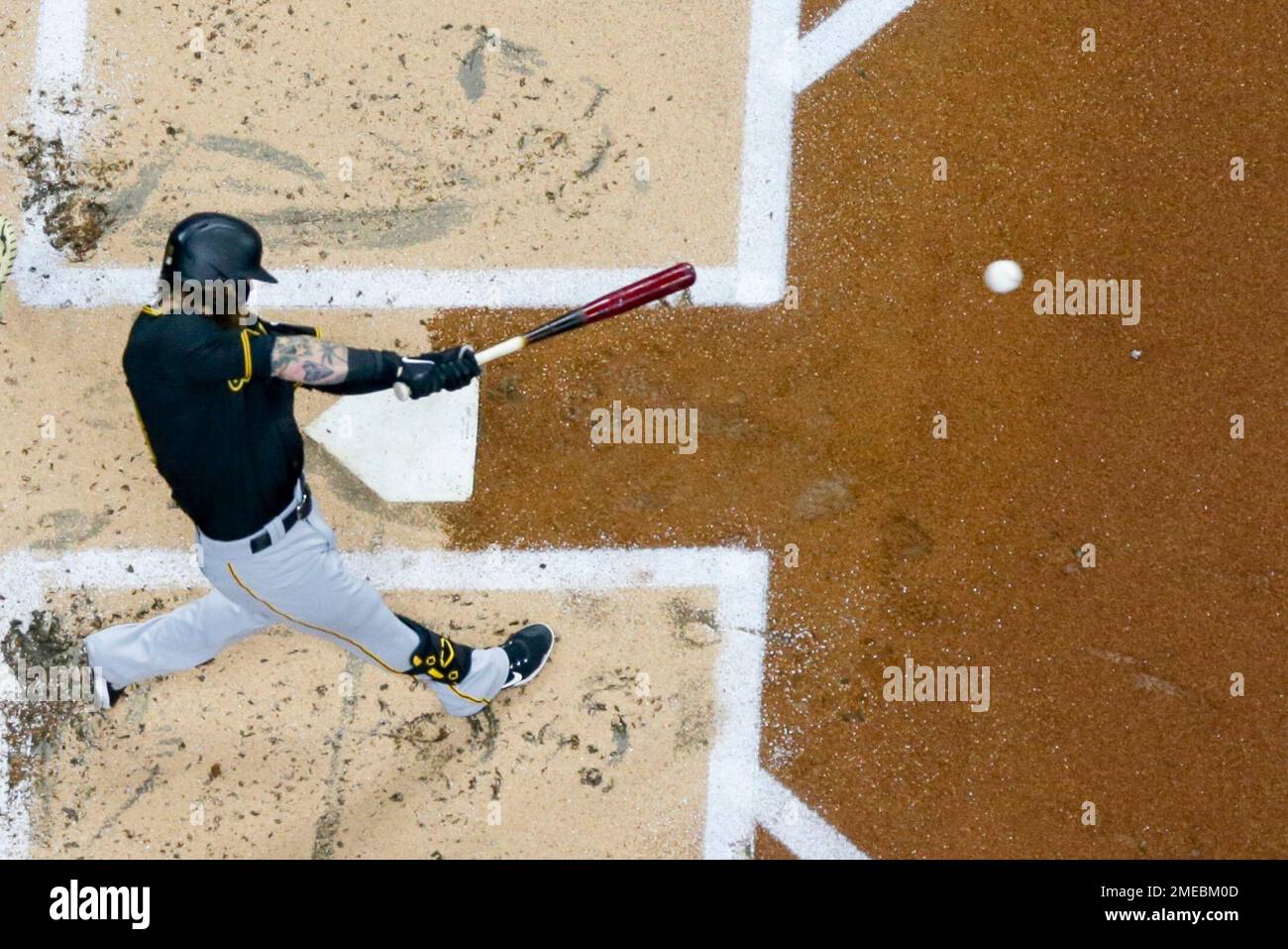 Pittsburgh Pirates' Ben Gamel hits a home run during the second inning ...