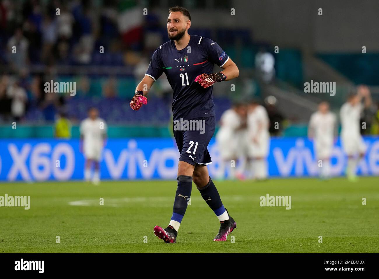 Italy's goalkeeper Gianluigi Donnarumma celebrates during the Euro 2020 ...