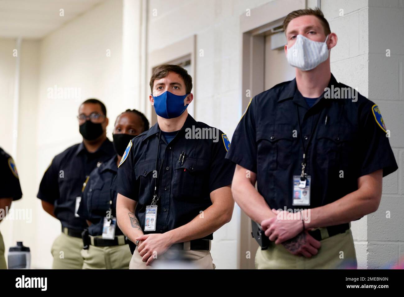 In this Sept. 9, 2020, photo Zachary Ruhling, center, a cadet in the ...