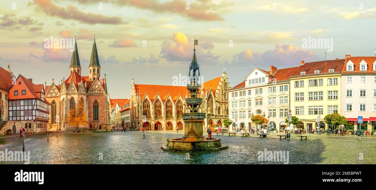 Market in Braunschweig, Germany Stock Photo - Alamy