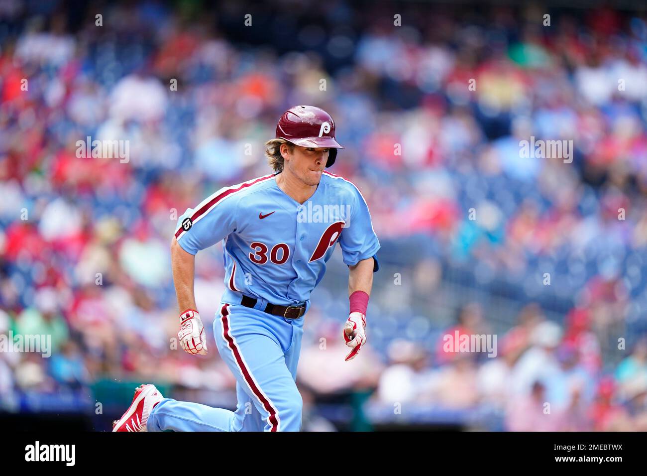 Philadelphia Phillies' Luke Williams plays during a baseball game ...