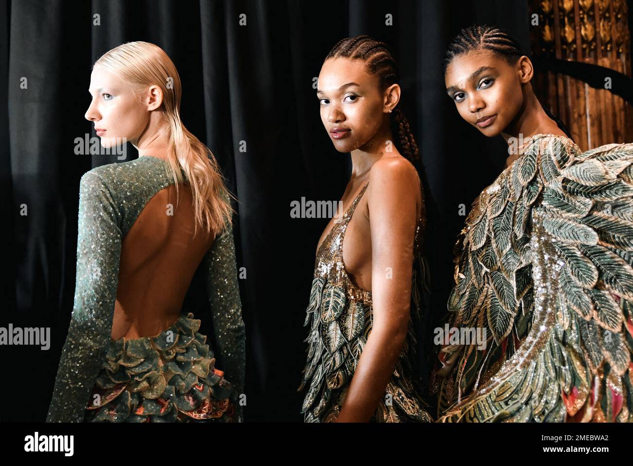 Paris, France. 23rd Jan, 2023. Backstage at the Rahul Mishra Haute ...