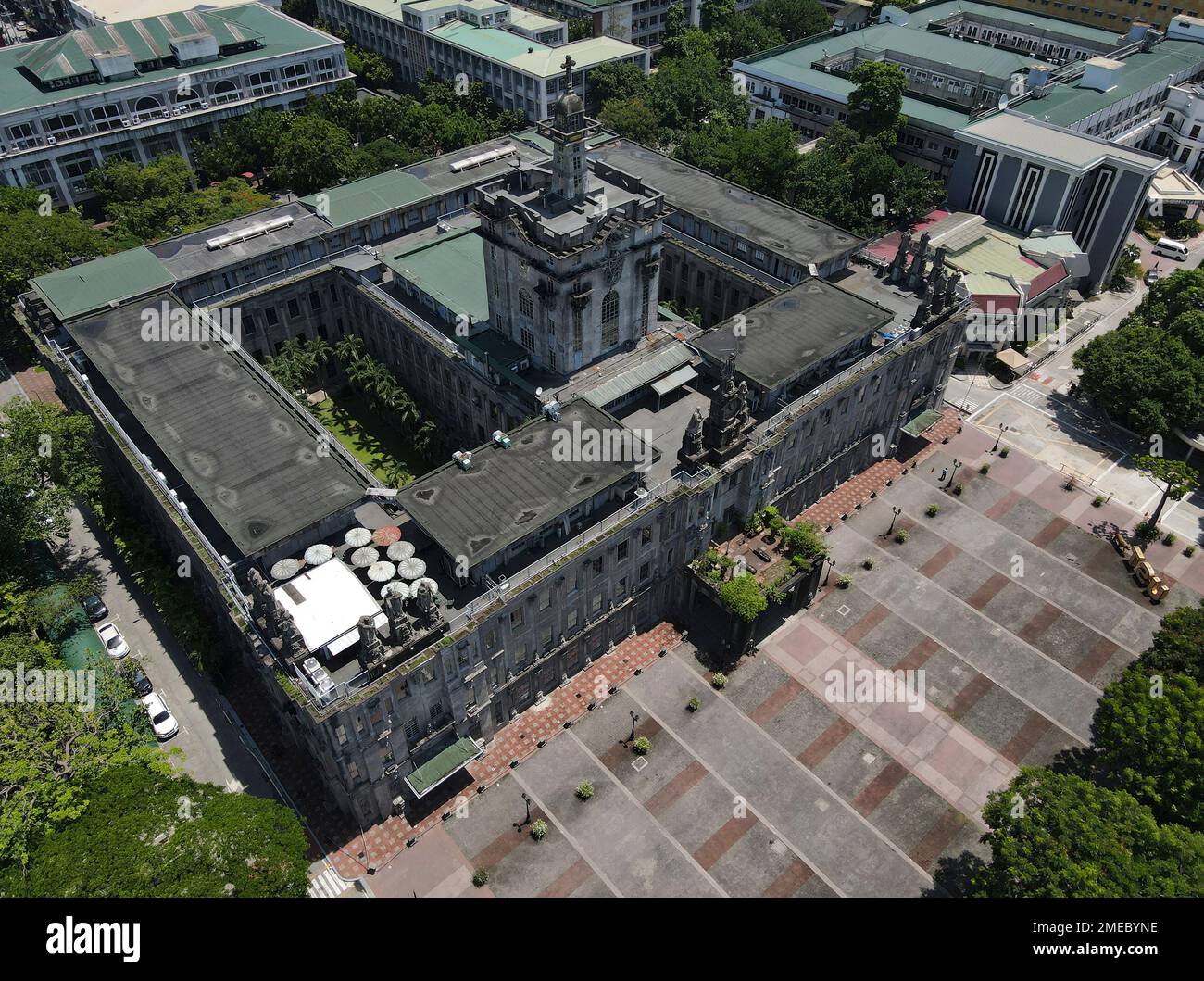 An aerial view of the Royal and Pontifical University of Santo Tomas shows the main campus ...