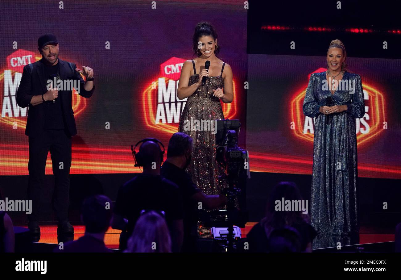 Cody Alan, from left, Ashley ShahAhmadi and Katie Cook introduce a ...