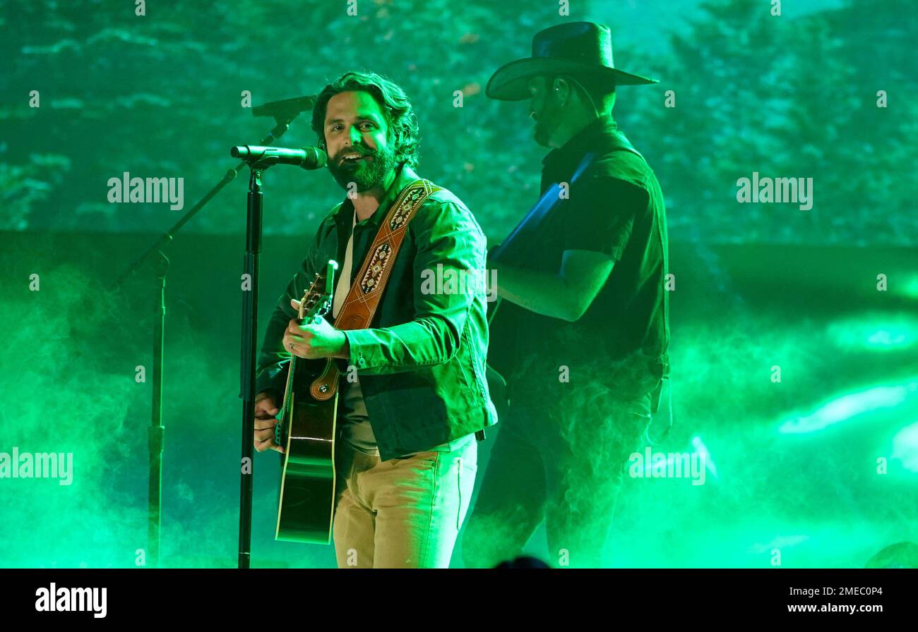 Thomas Rhett performs "Country Again" at the CMT Music Awards at the ...