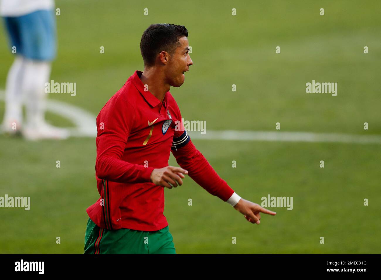 Portugal's Cristiano Ronaldo celebrates after scoring his side's second ...