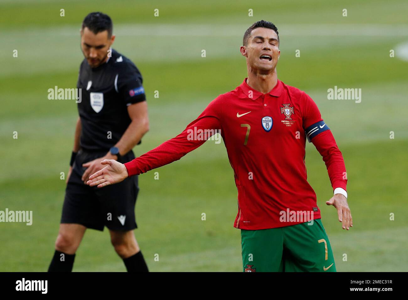 Portugal's Cristiano Ronaldo gestures during the international friendly ...