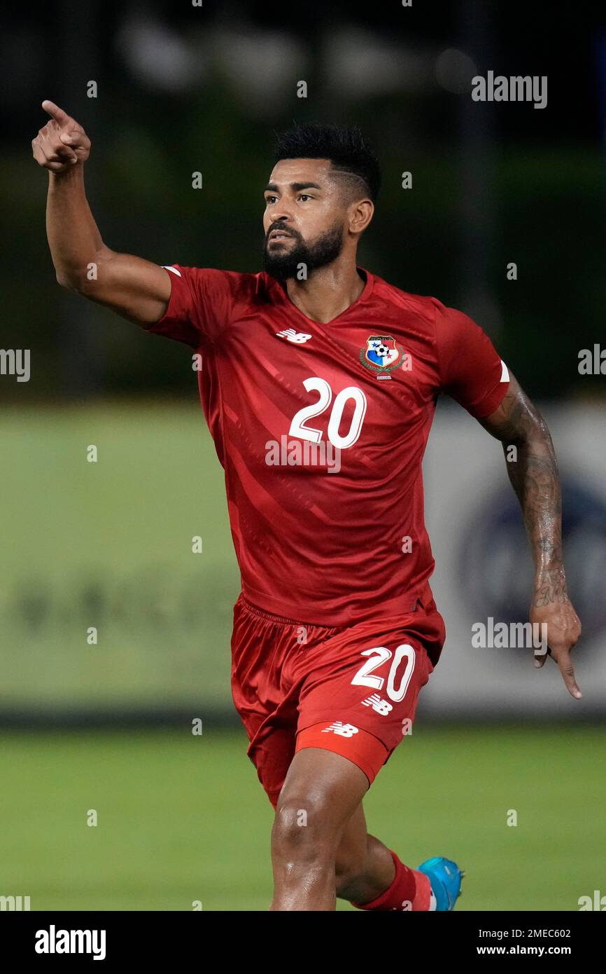 Panama's Anibal Godoy celebrates after scoring against the Dominican ...