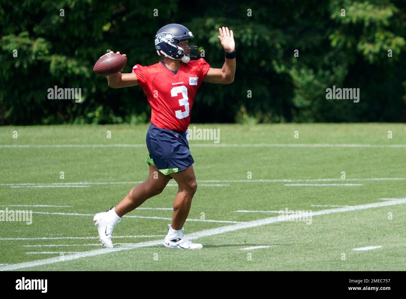 Seattle Seahawks quarterback Russell Wilson passes during NFL football ...