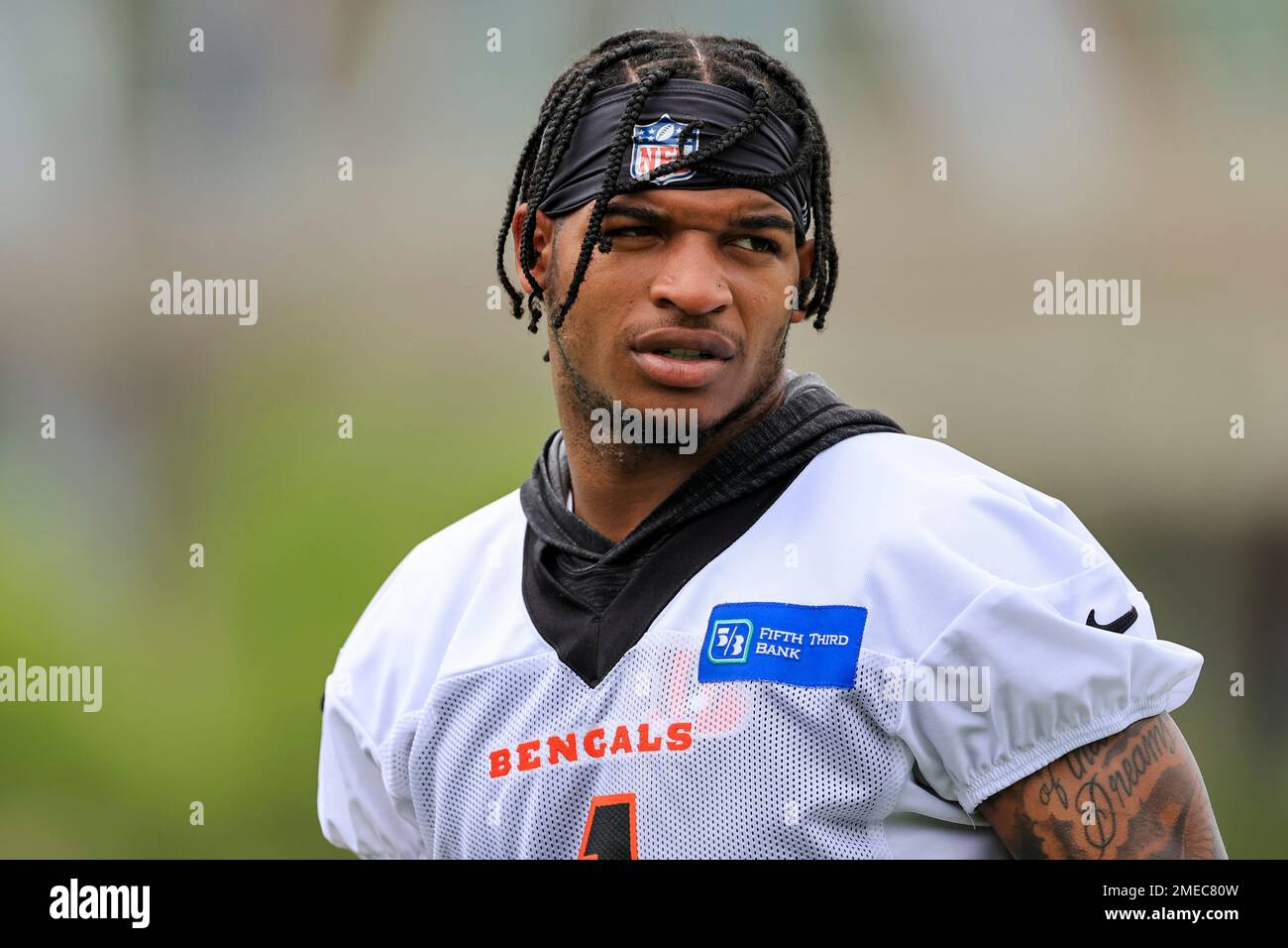 Cincinnati Bengals' Ja'Marr Chase stands on the field during NFL ...