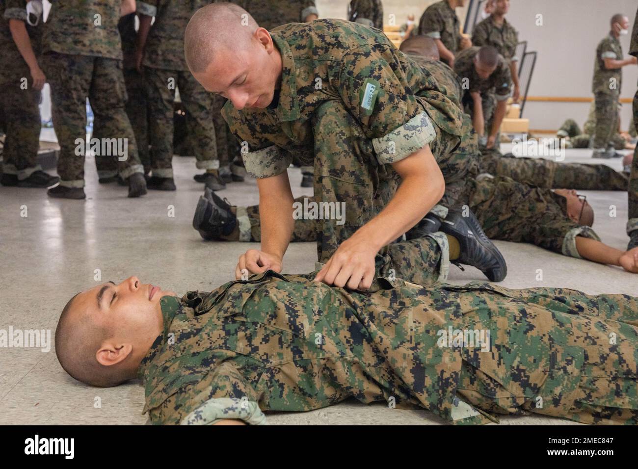 U.S. Marine Corps Recruit Bradly M. Hughes, a recruit with India ...