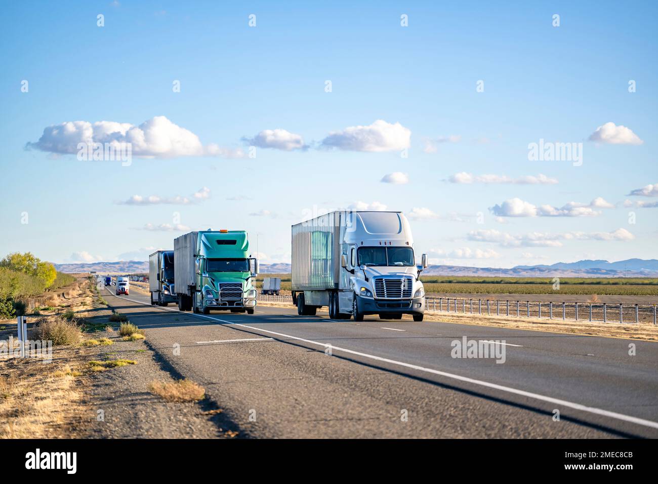 Industrial commercial big rigs long hauler semi trucks with semi ...
