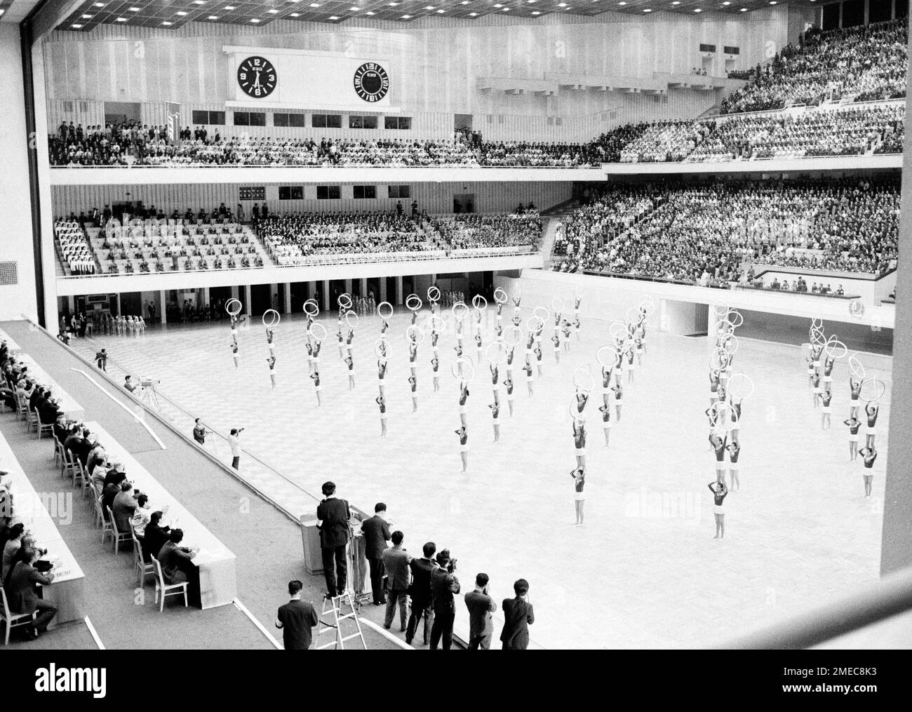 North Korean dancers perform at the recent opening of the 35th Wold ...