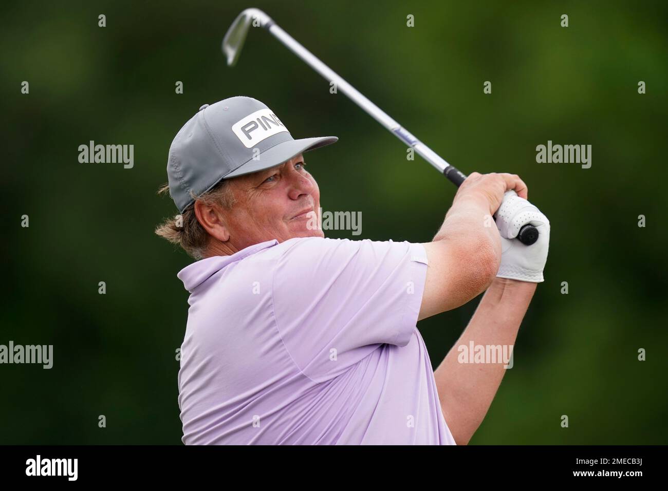 Tim Herron hits off the 14th tee during the final round of the PGA Tour ...