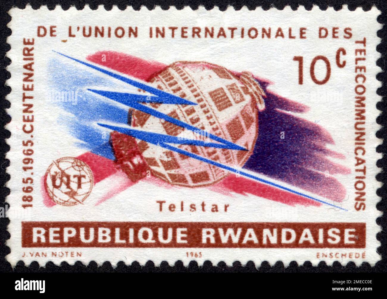 TIMBRE NON OBLITÉRÉ 1865-1965. CENTENAIRE DE L'UNION INTERNATIONALE DES ...