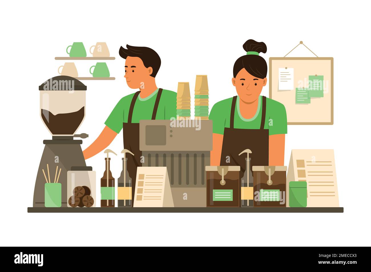 Barista making coffee machine in Cut Out Stock Images & Pictures - Alamy