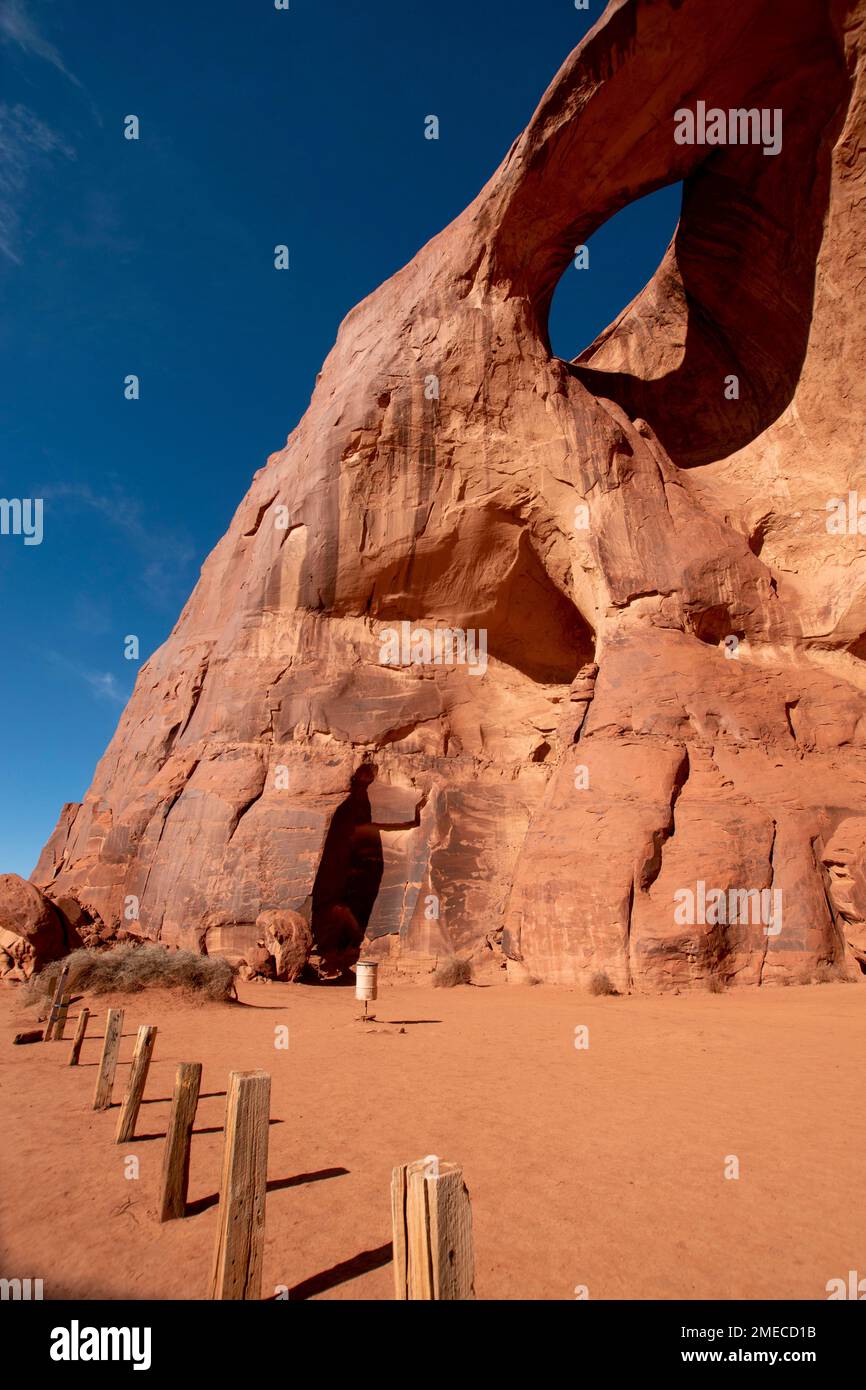 Sun's Eye is one of the natural stone arches in Monument Valley, AZ ...