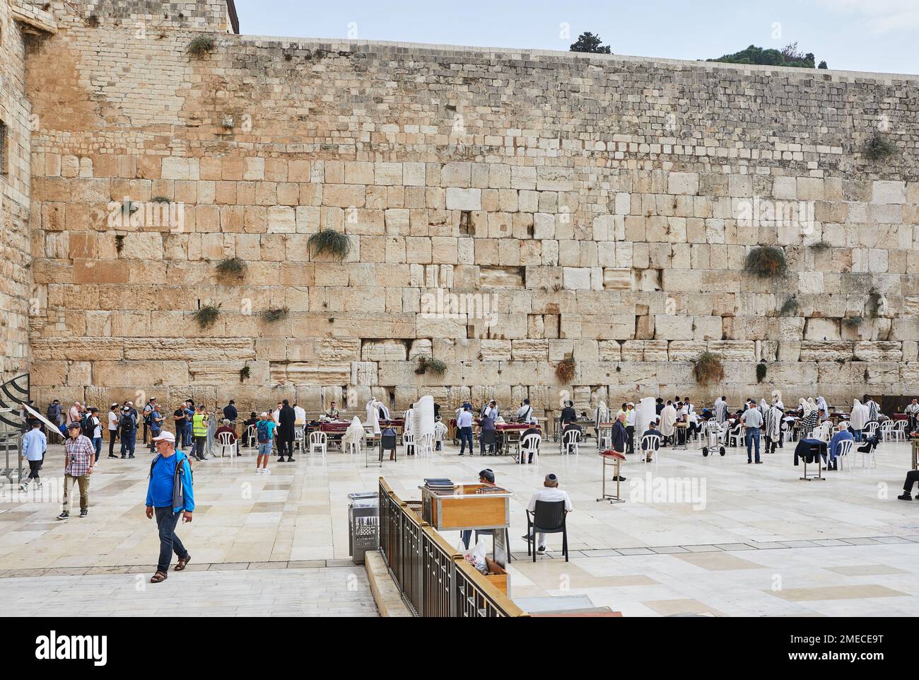 View of the Wailing Wall, the shrine of the Jewish religion in ...