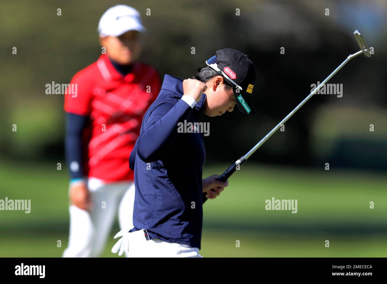 Yuka Saso, of the Philippines, celebrates her victory during the final ...