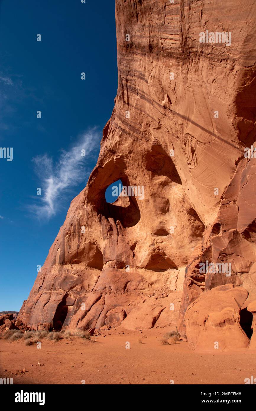 Sun's Eye is one of the natural stone arches in Monument Valley, AZ ...