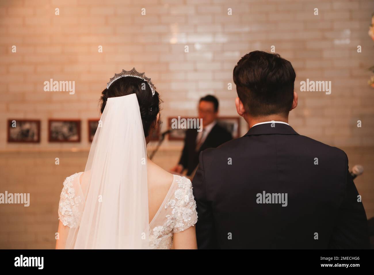 Bride and Groom Backs hugging and kissing couple no faces Stock Photo ...