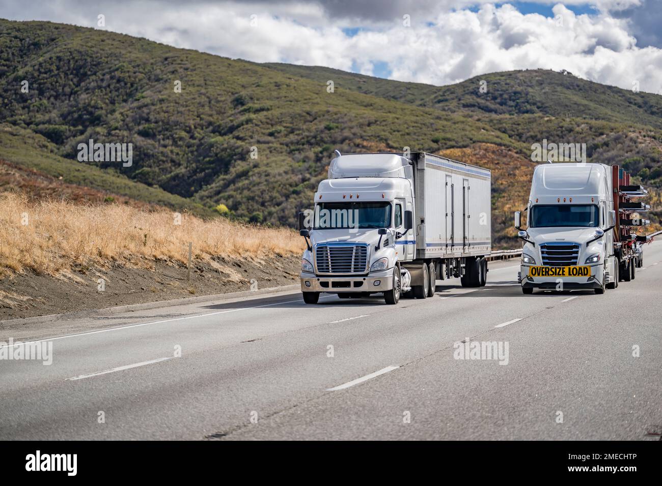 Industrial commercial big rigs long hauler semi trucks with semi ...