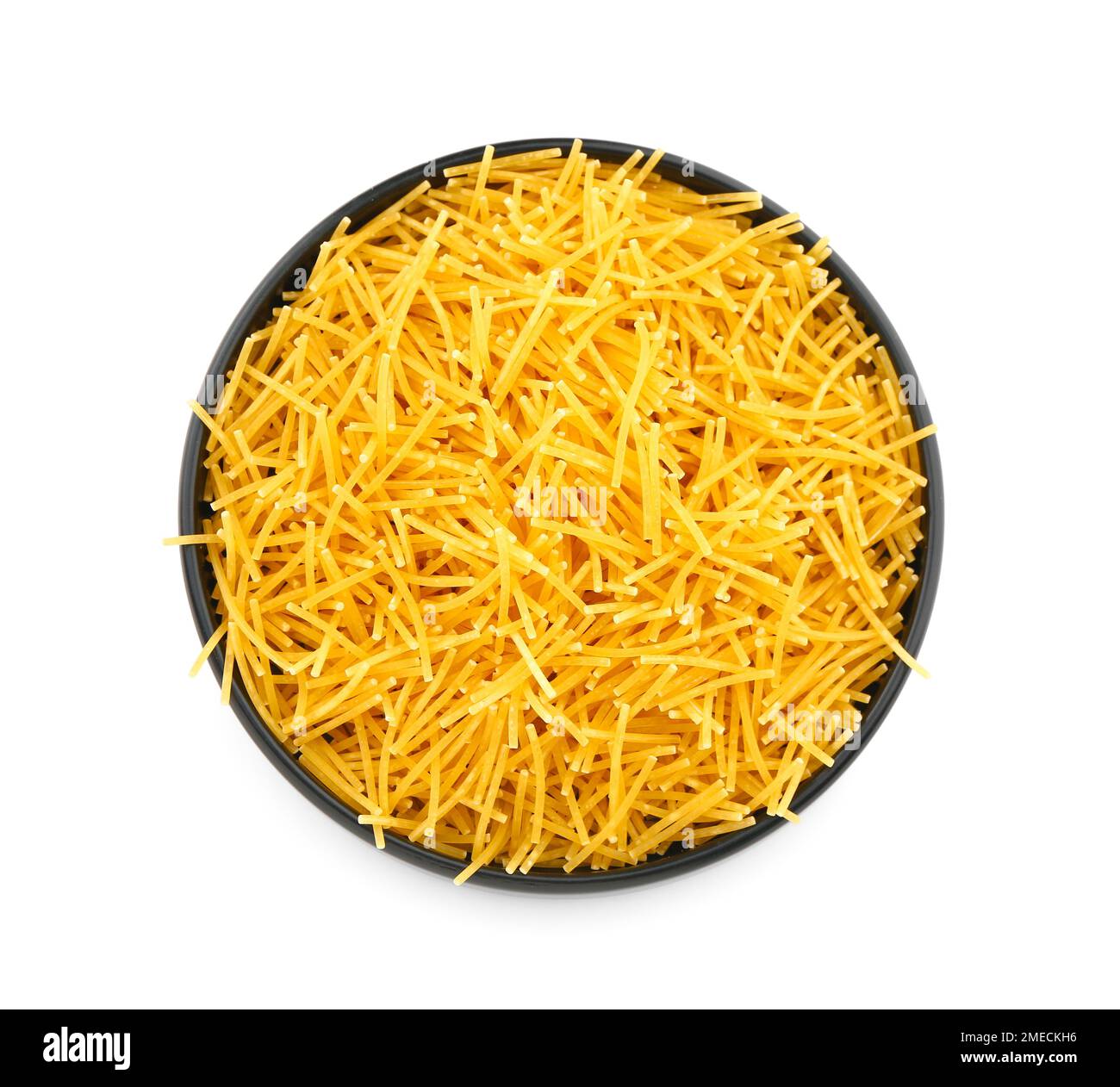 Plate of raw vermicelli pasta on white background Stock Photo - Alamy