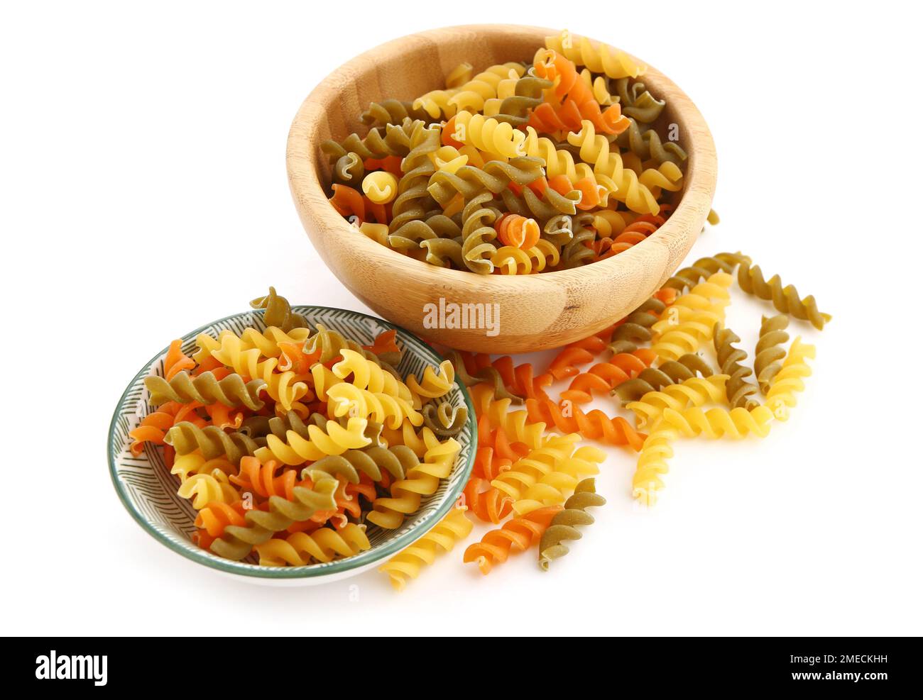Spiral pasta background different Cut Out Stock Images & Pictures - Alamy
