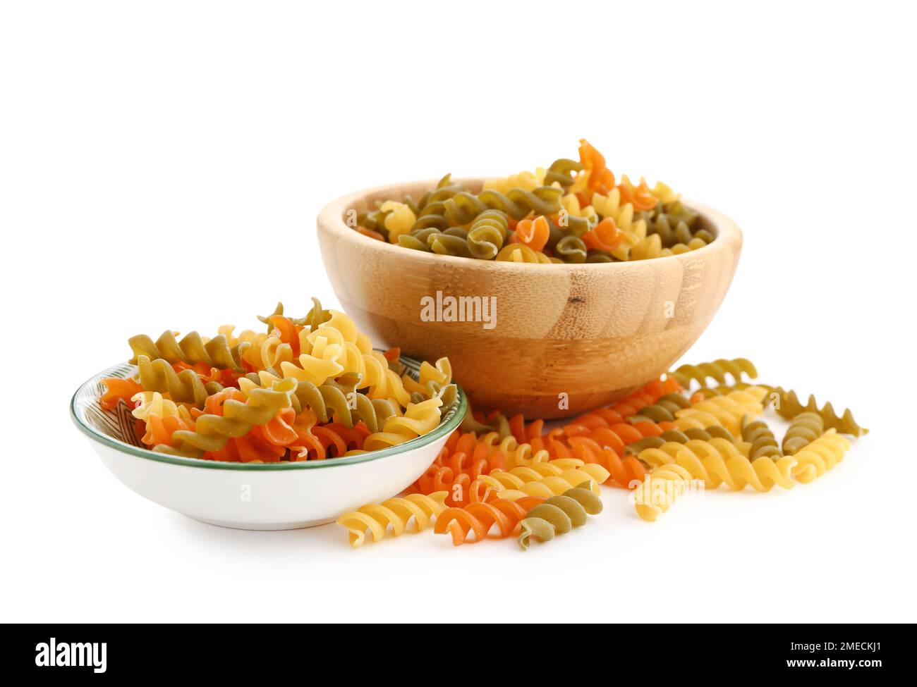 Spiral pasta background different Cut Out Stock Images & Pictures - Alamy