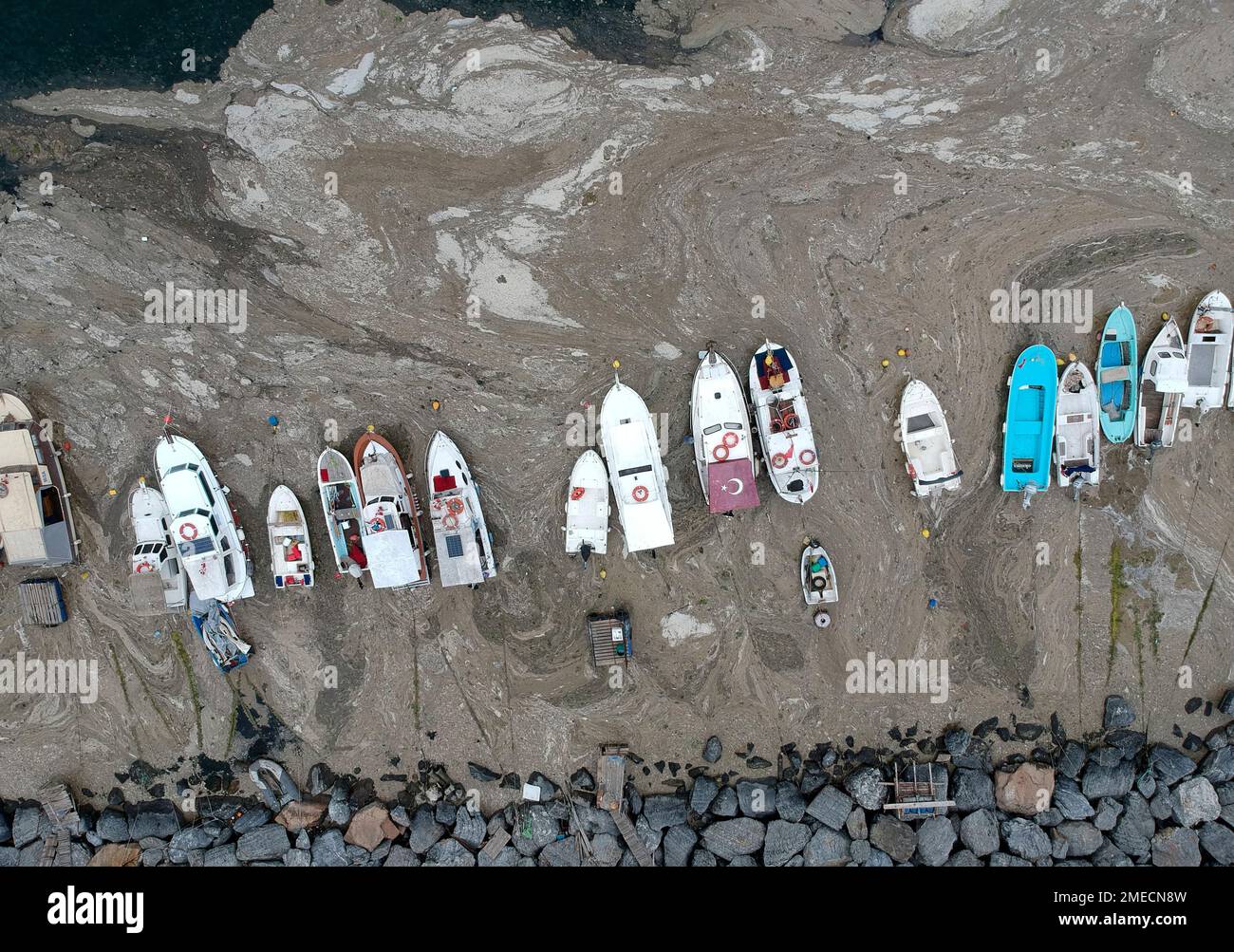 An aerial photo of Pendik port in Asian side of Istanbul, Friday, June ...