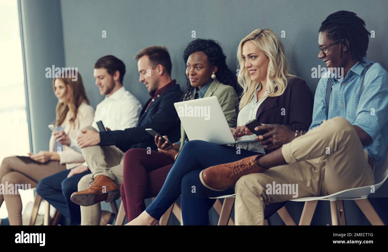 No hesitation, waiting in line with determination. a group of ...