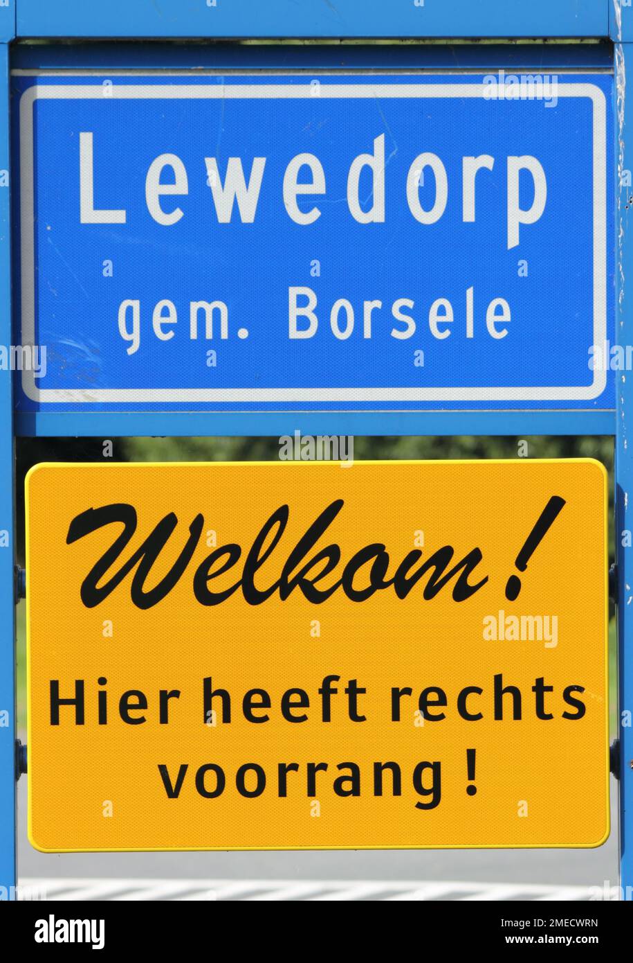 The town sign of the city of Lewedorp, Netherlands Stock Photo - Alamy