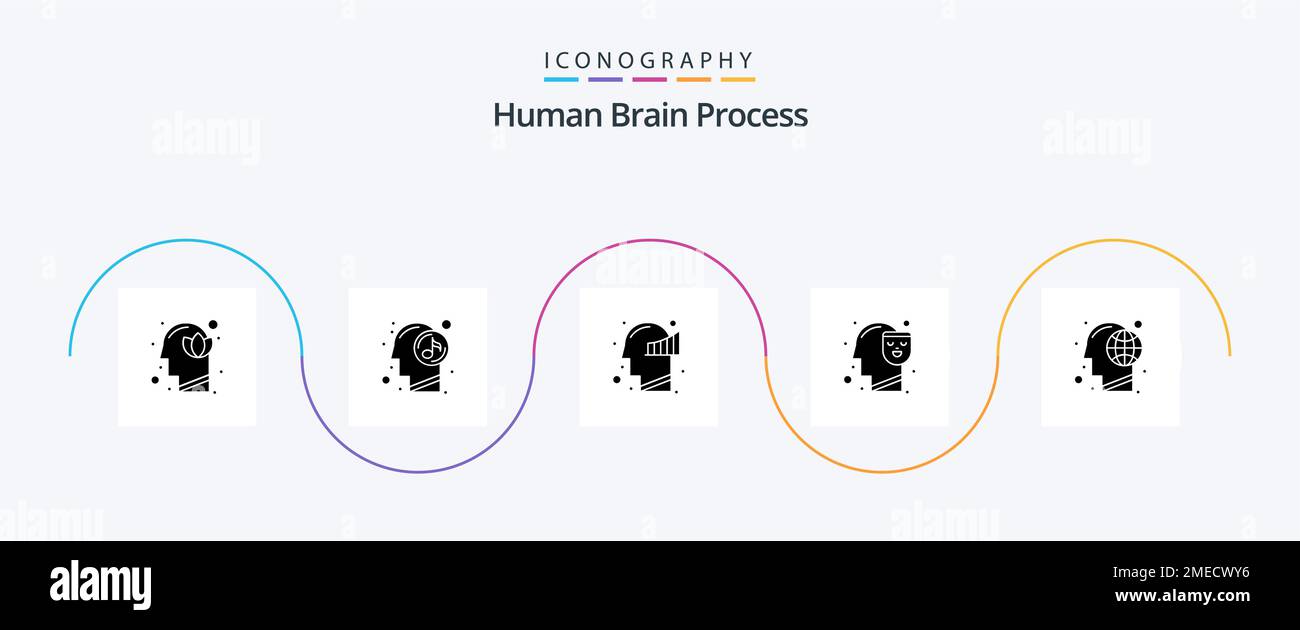 Human Brain Process Glyph 5 Icon Pack Including earth. happy. relaxed ... Human Brain Process Glyph 5 Icon Pack Including earth. happy. relaxed ...