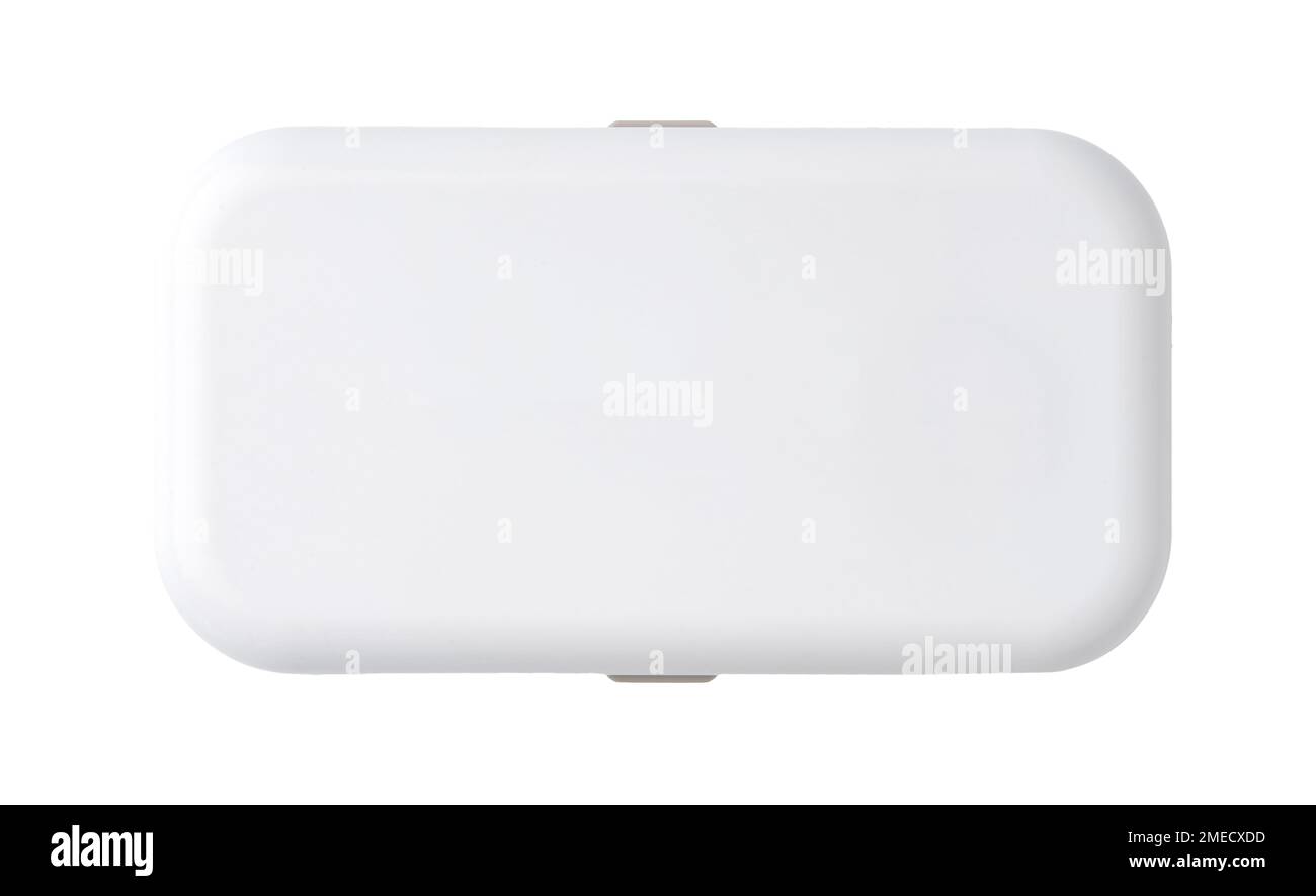 White plastic food container isolated on white background Stock Photo ...