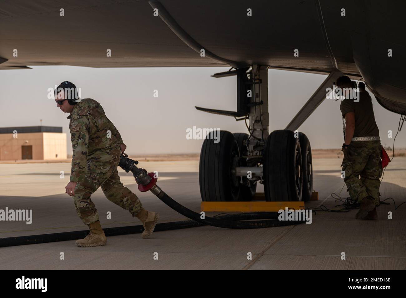 U.S. Air Force Airmen assigned to the 378 Expeditionary Aircraft ...