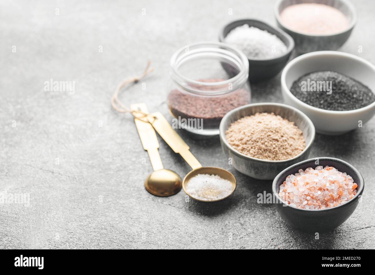 Assorted speciality salt, himalayan pink salt, italian black truffle ...