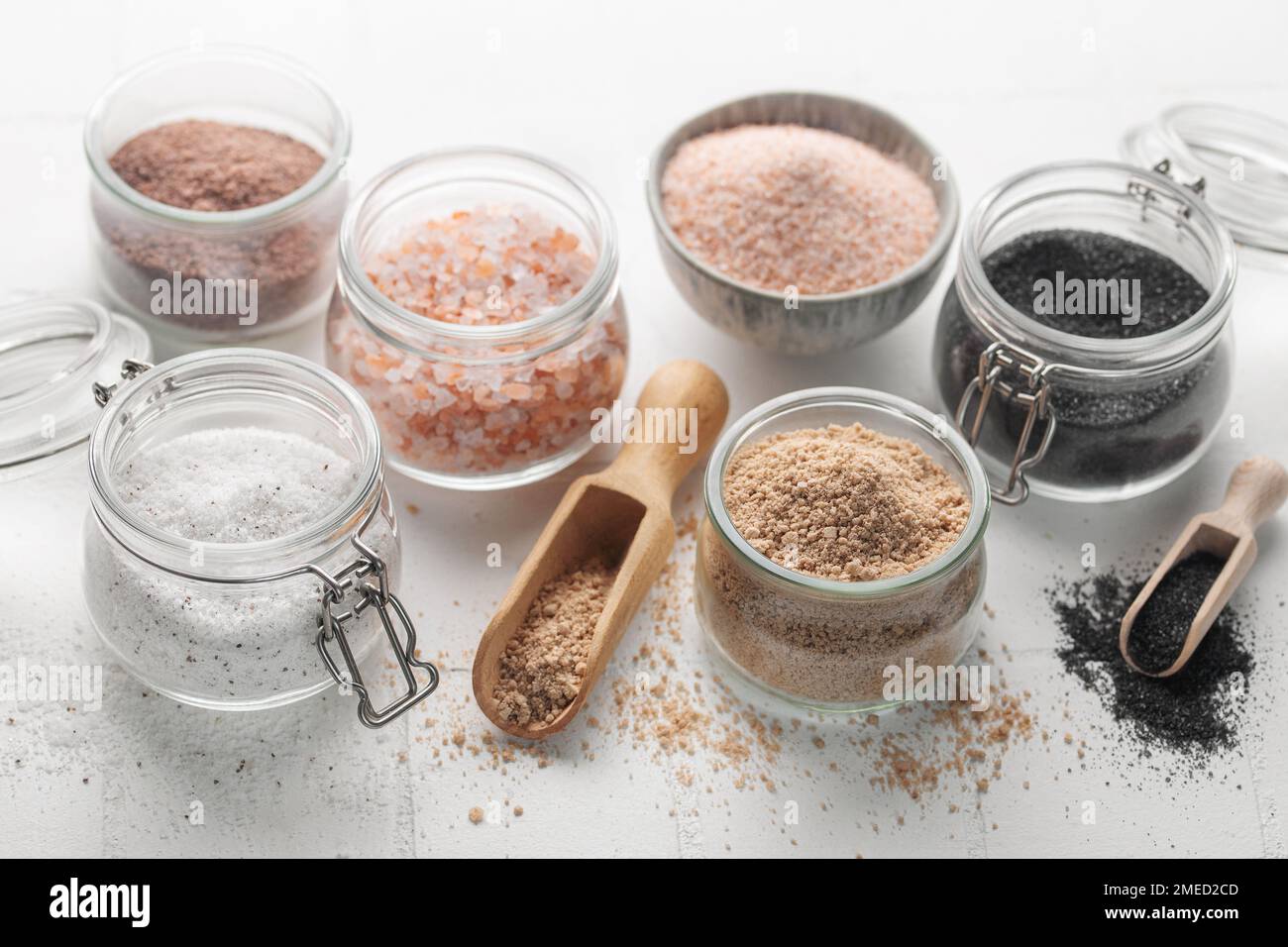 Assorted speciality salt, himalayan pink salt, italian black truffle ...