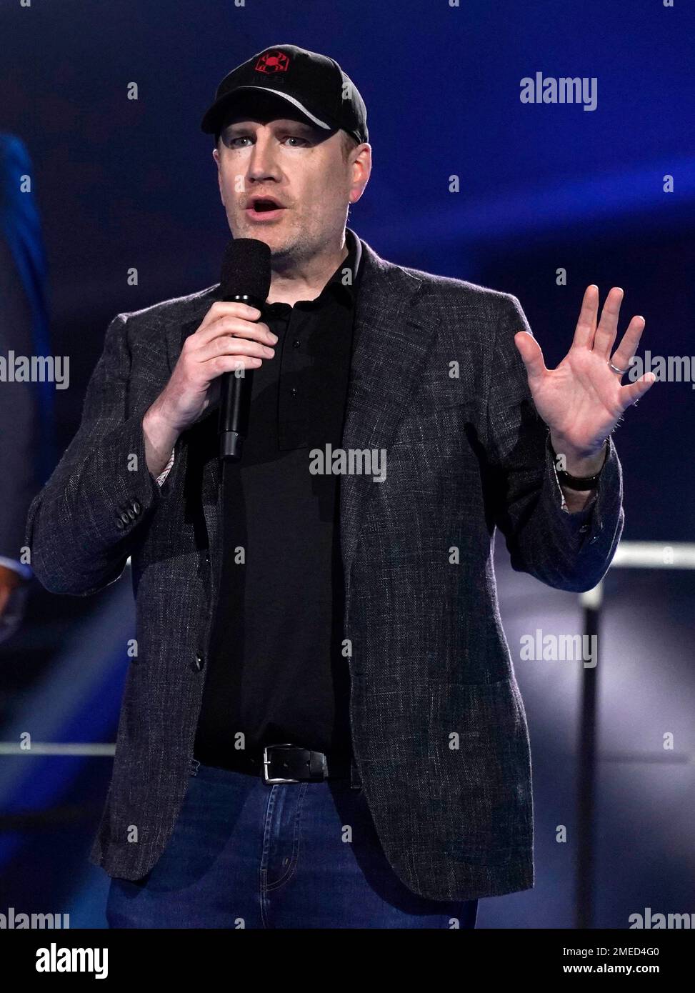 Marvel Studios President Kevin Feige speaks at the Avengers Campus ...