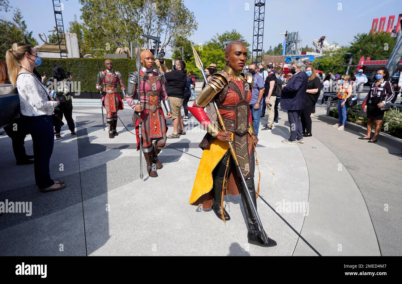Characters from the film "Black Panther" perform during "The Warriors ...
