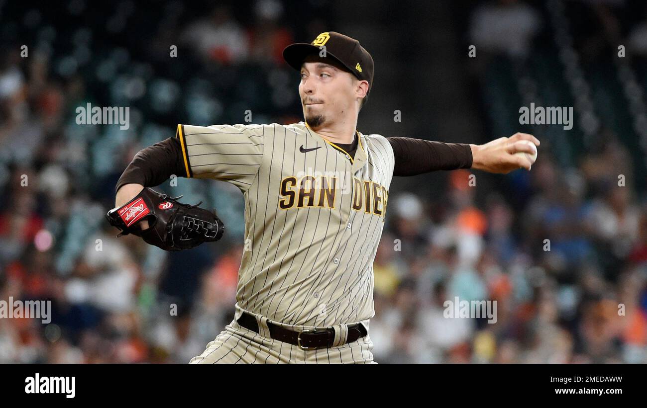 San Diego Padres starting pitcher Blake Snell delivers during the first ...