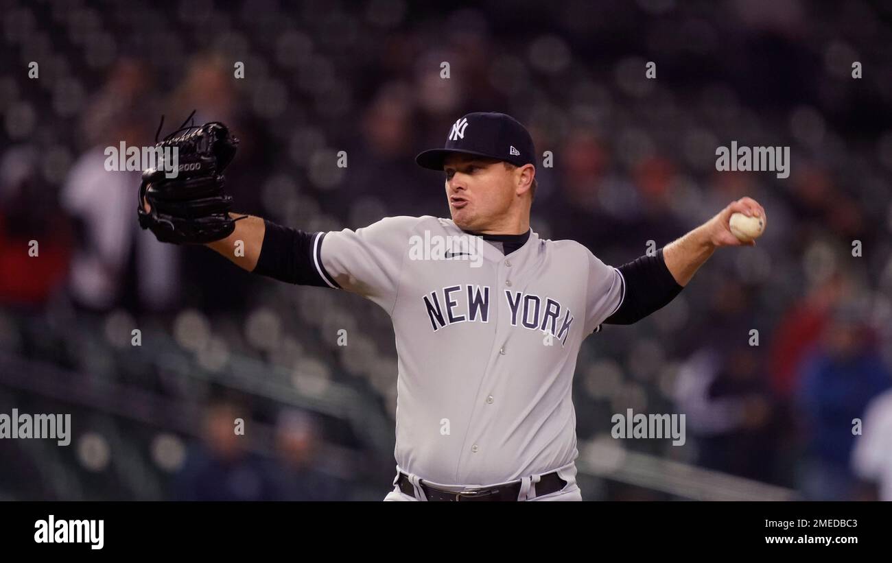 New York Yankees' Justin Wilson plays during a baseball game, Friday ...