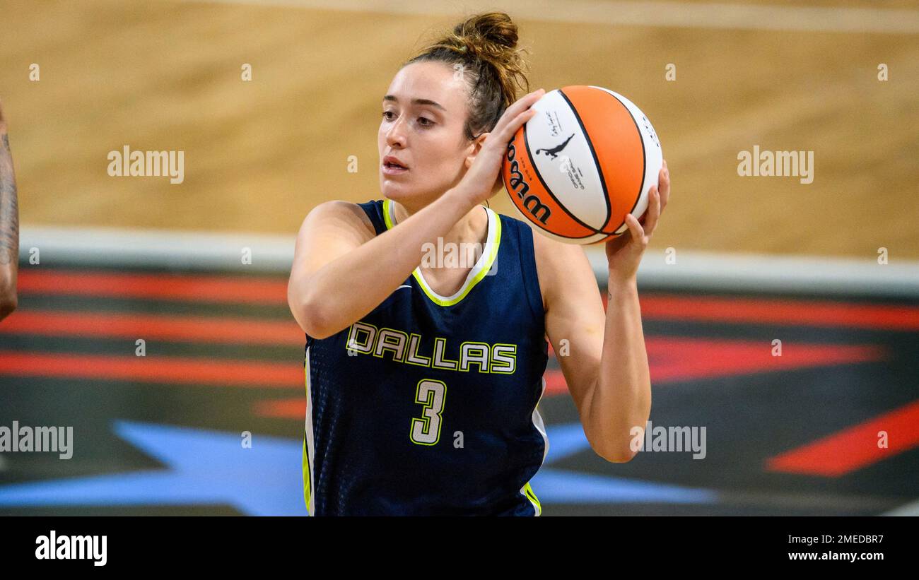 Dallas Wings guard Marina Mabrey (3) in action during a WNBA basketball ...