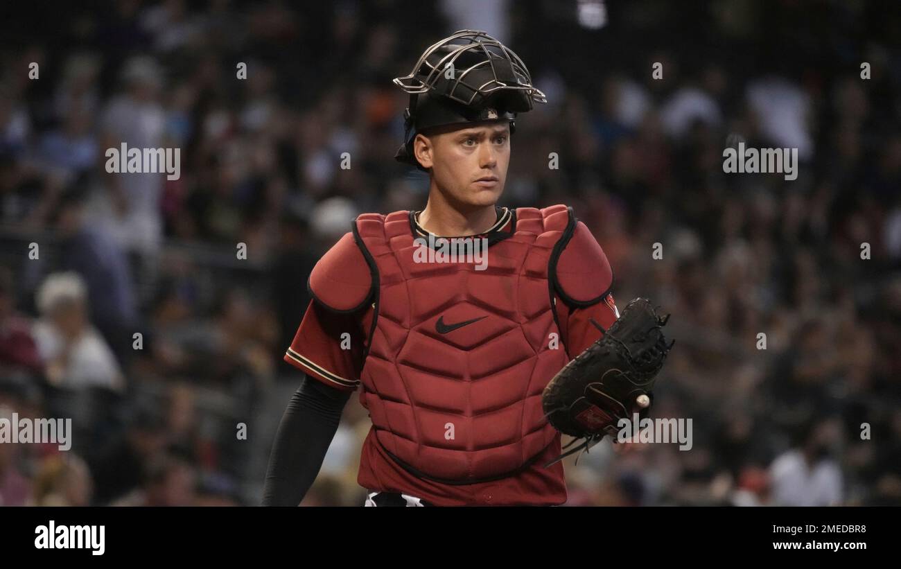 Arizona Diamondbacks catcher Carson Kelly (18) in the first inning ...