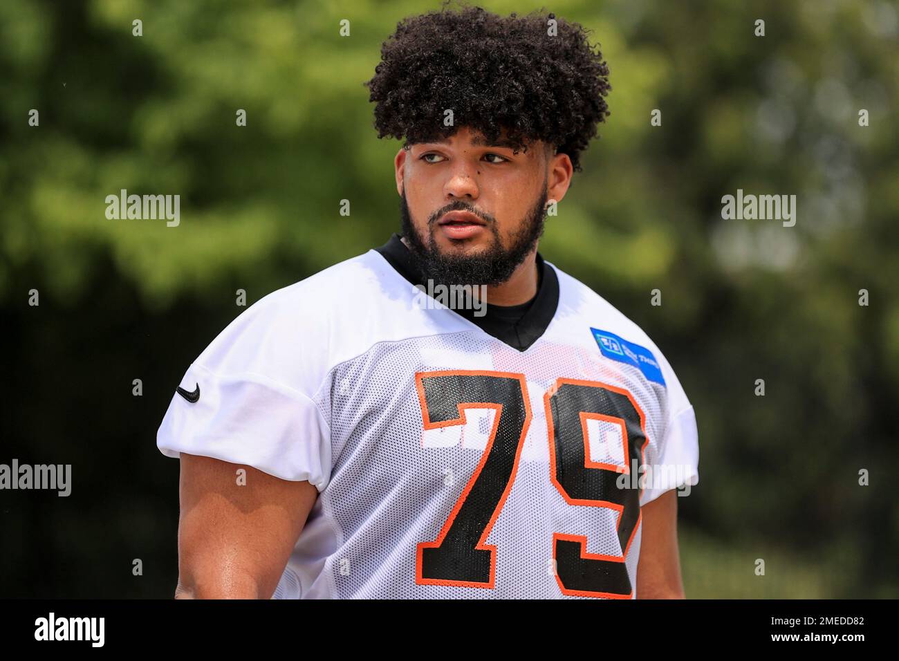 Cincinnati Bengals' Jackson Carman during an NFL football camp practice ...