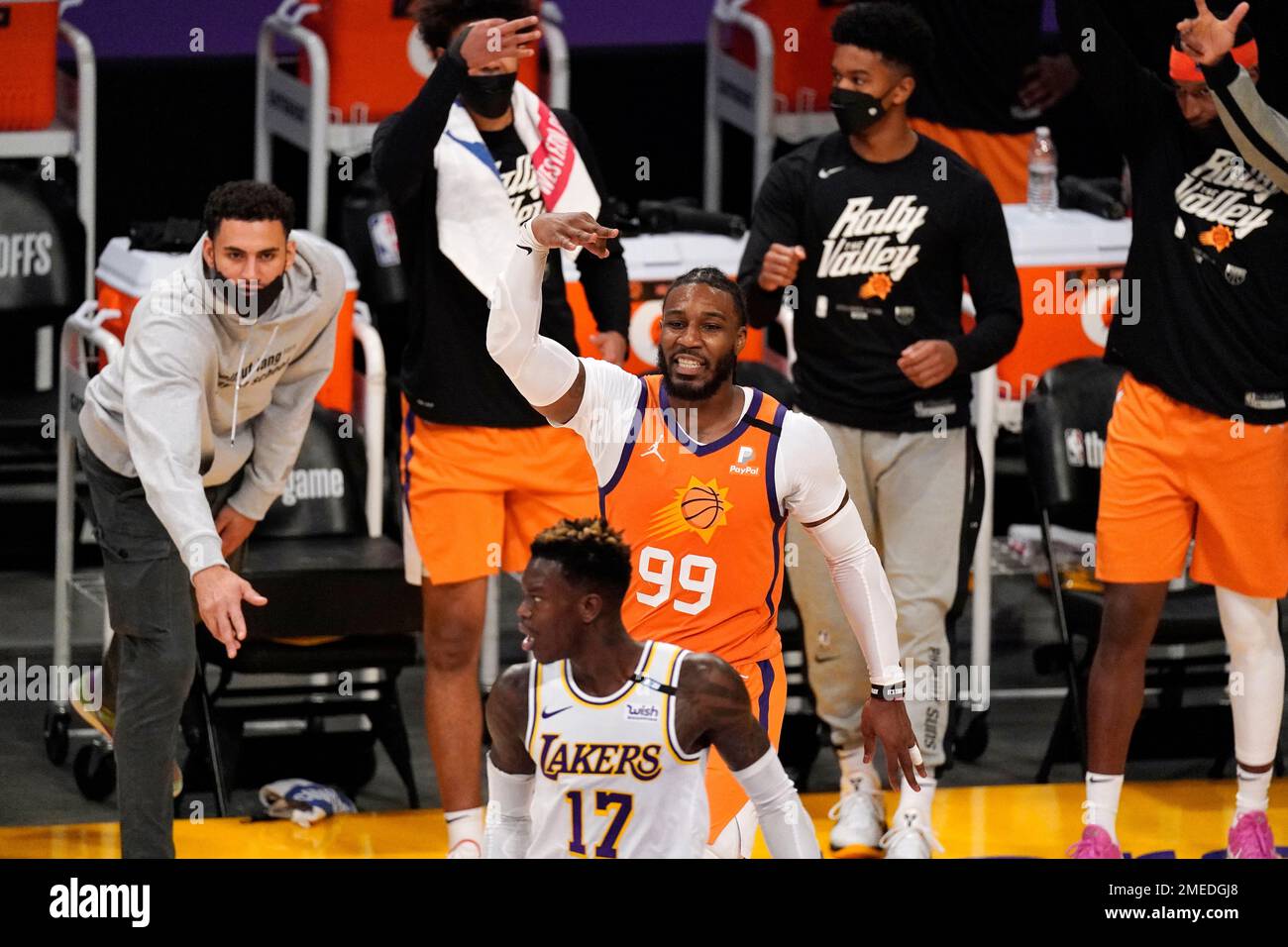 Phoenix Suns forward Jae Crowder (99) appears to taunt Los Angeles ...