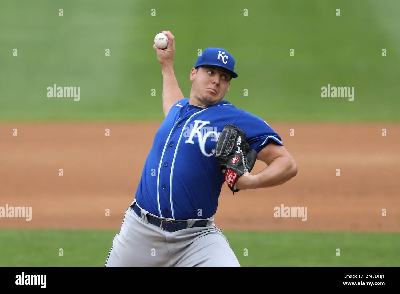 Kansas City Royals' pitcher Brad Keller throws against the Minnesota ...