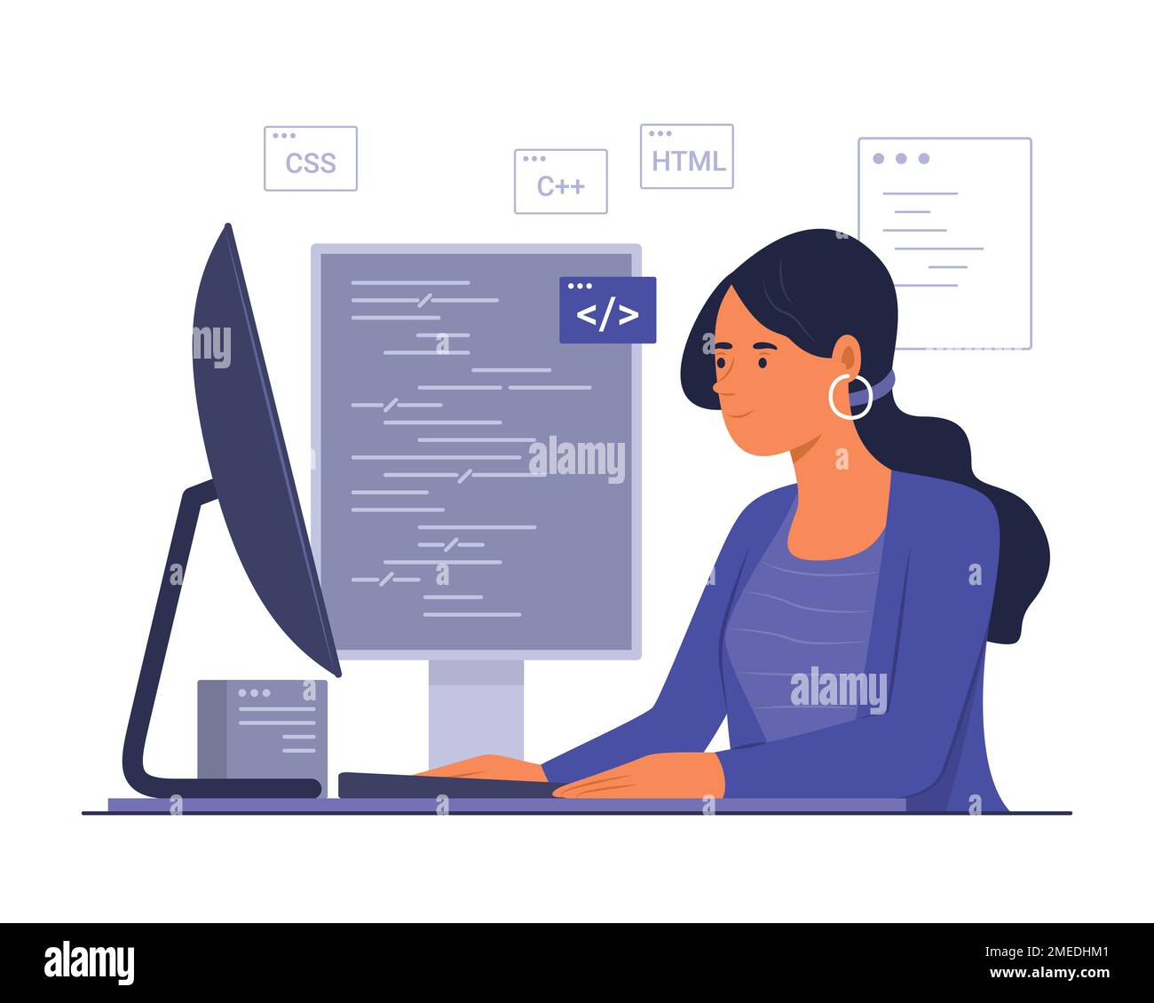 Programmer Process Coding For Software Development Concept Illustration Stock Vector Image And Art