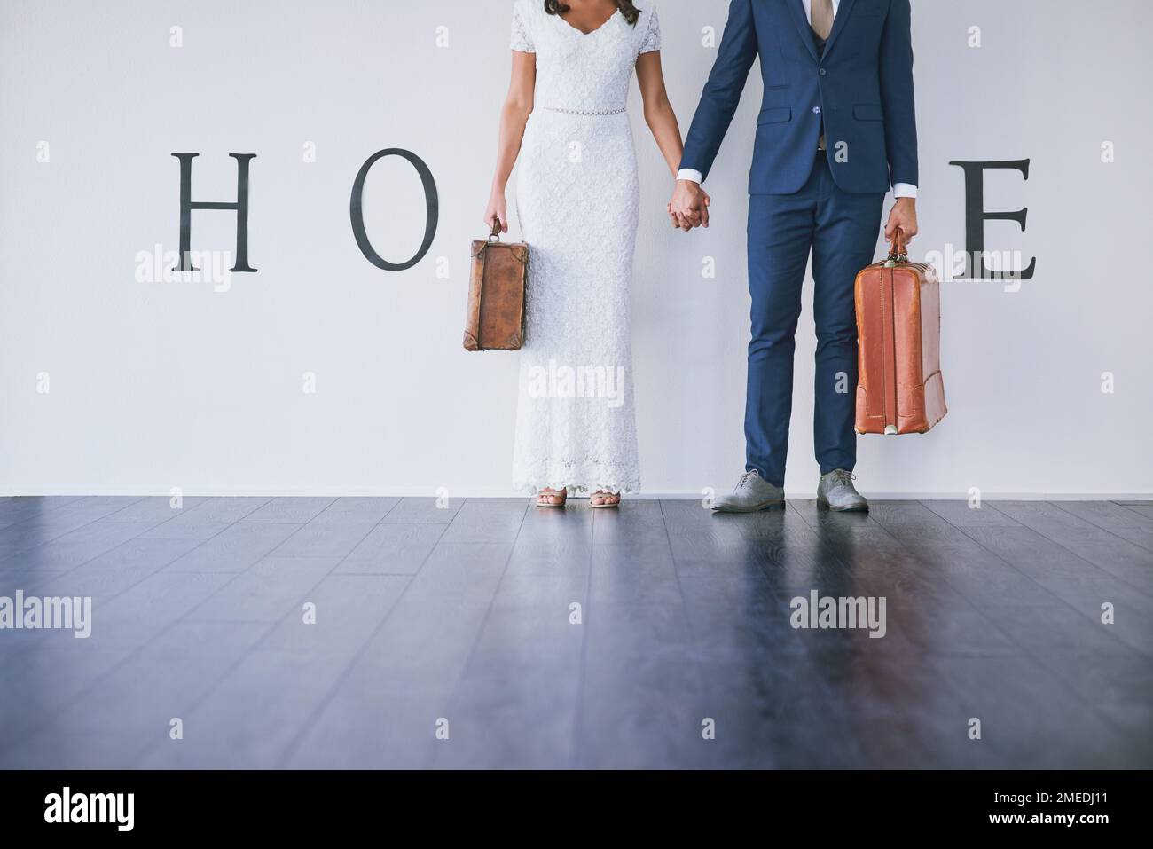 The next chapter in their love story. Concept studio shot of a bride ...