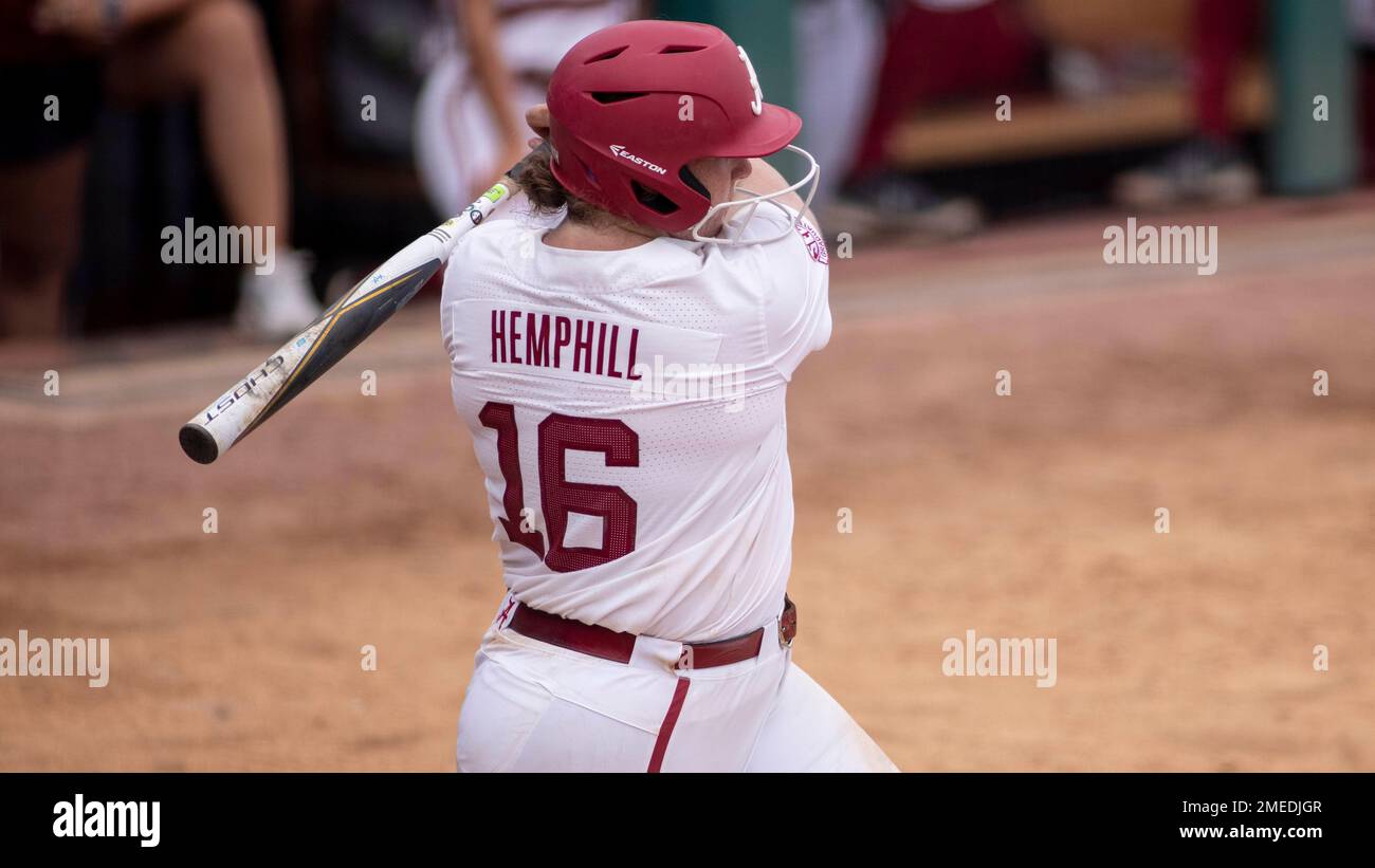 Alabama utility Bailey Hemphill (16) swings at a pitch from Kentucky ...